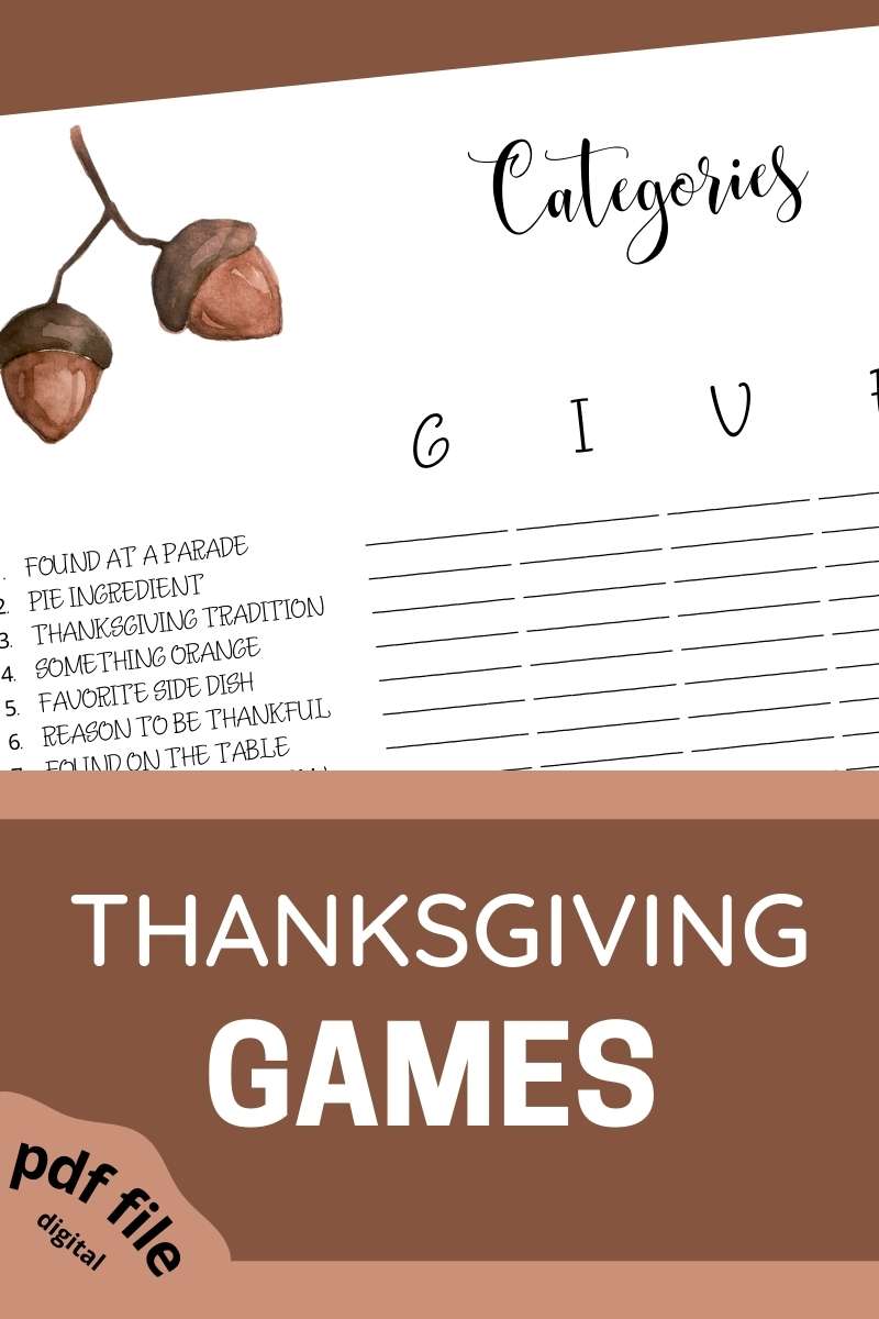Printable Thanksgiving Games (fun for adults, teens, and older kids)